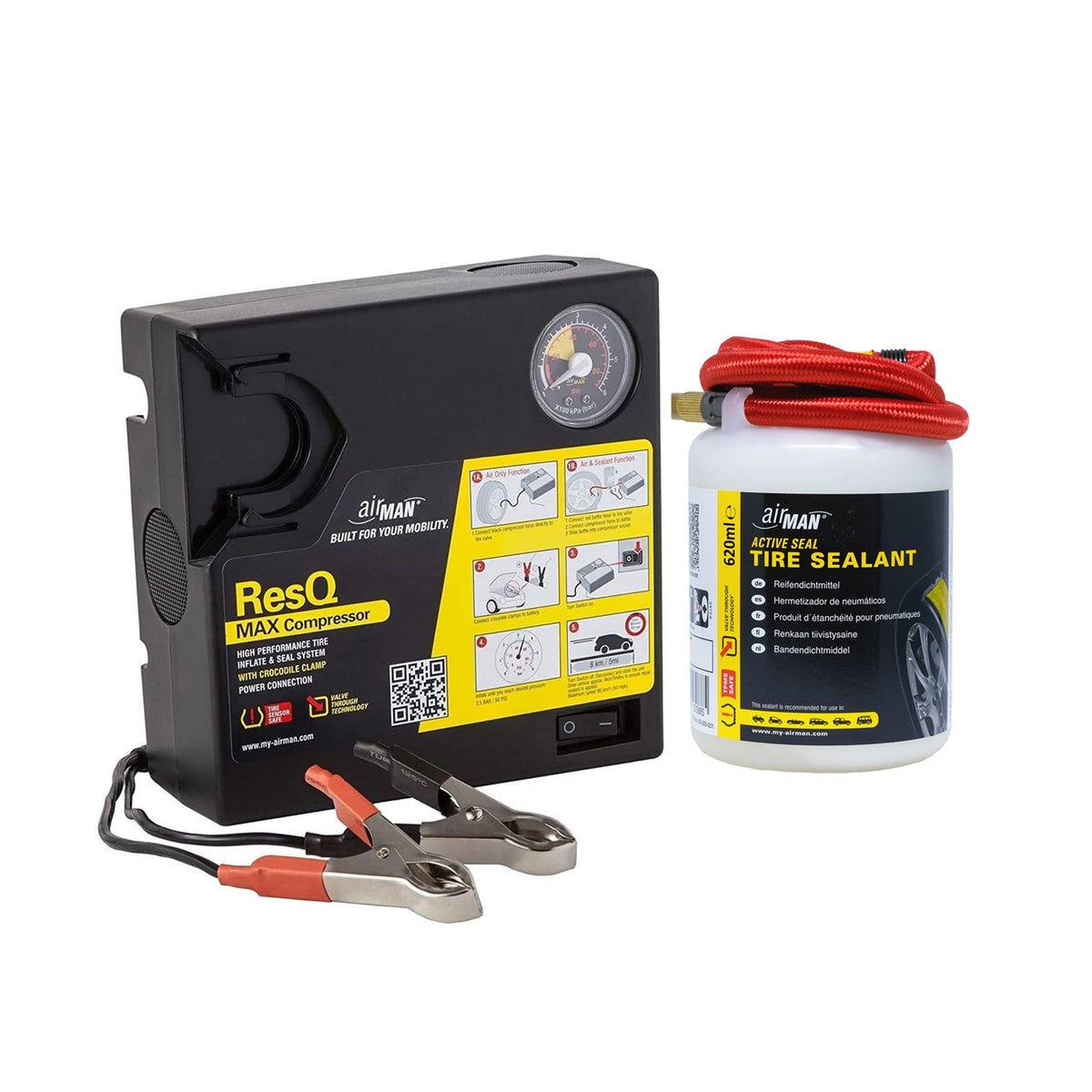 ResQ Max Tyre Repair Kit + 620ml Universal Tyre Sealant – AirMan
